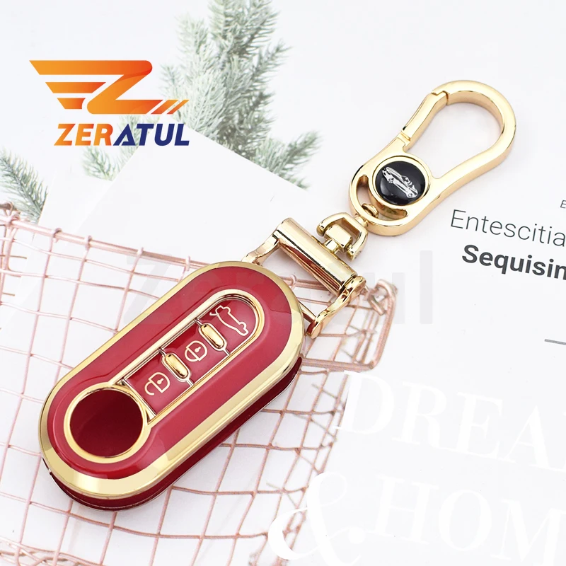 3-Buttons-TPU-Gold-Edge-Shell-Fob-For-Fiat-Ducato-500-500L-Panda-Grande ...