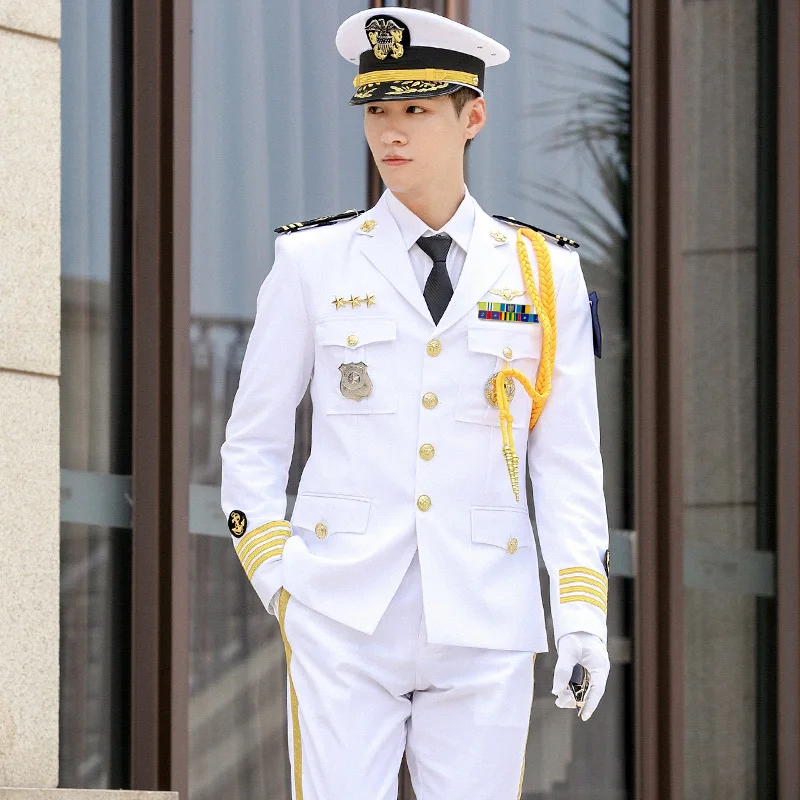 Captain-Costume-Air-Force-White-Uniform-Set-Male-Aviation-Airline-Pilot ...