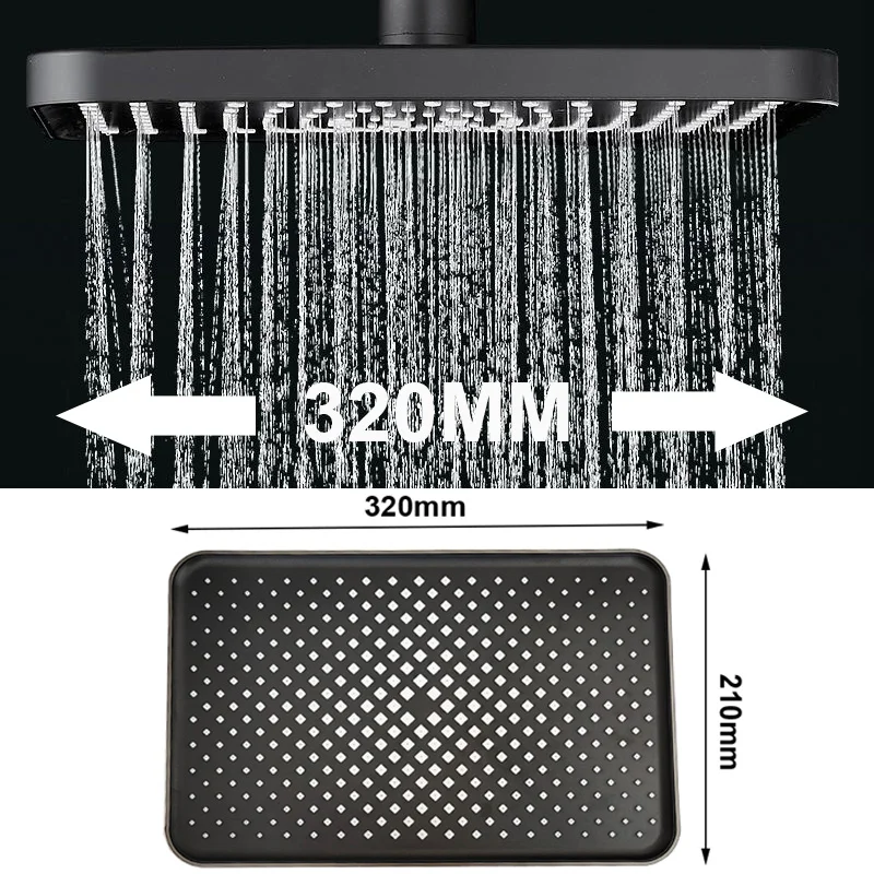 Black-Oblong-Rainfall-Shower-Head-Large-Flow-Water-Saving-Showerheads-Large-Panel-Ceiling ...