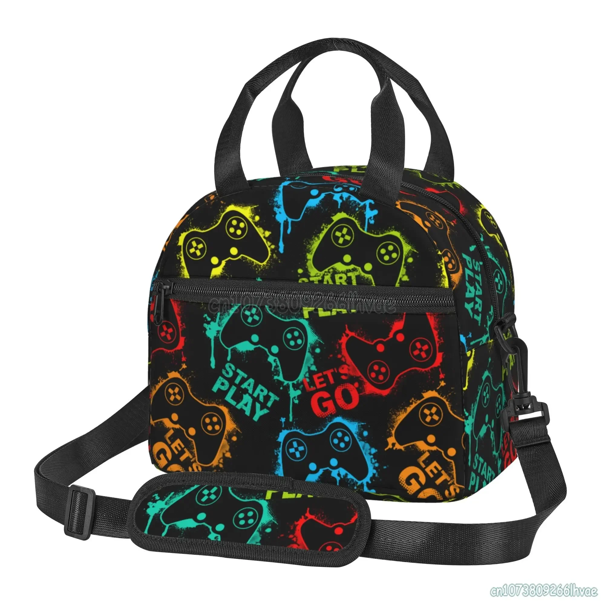 Colorful-Joystick-Game-Lunch-Bag-Compact-Tote-Bag-with-Shoulder-Strap ...