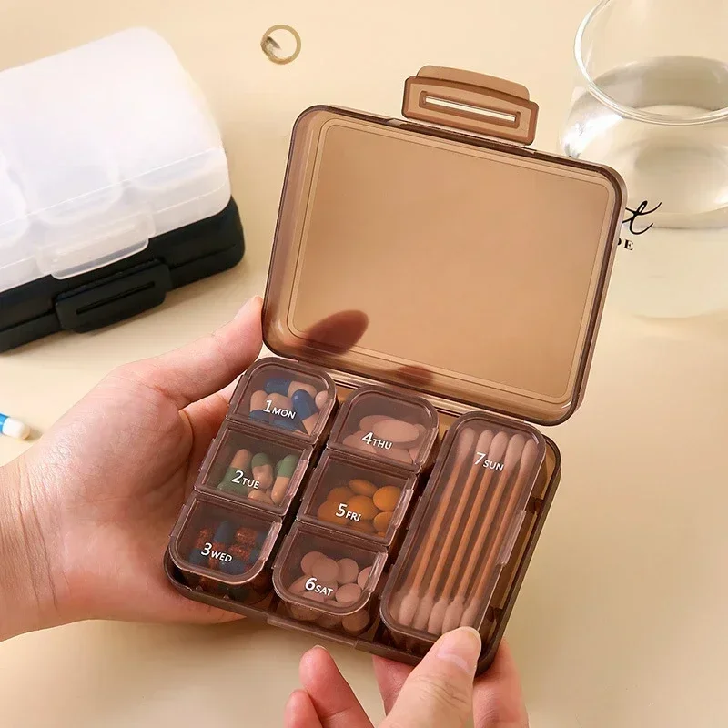 Portable-Weekly-7-compartment-Pill-Box-Divided-Into-Multi-compartment ...