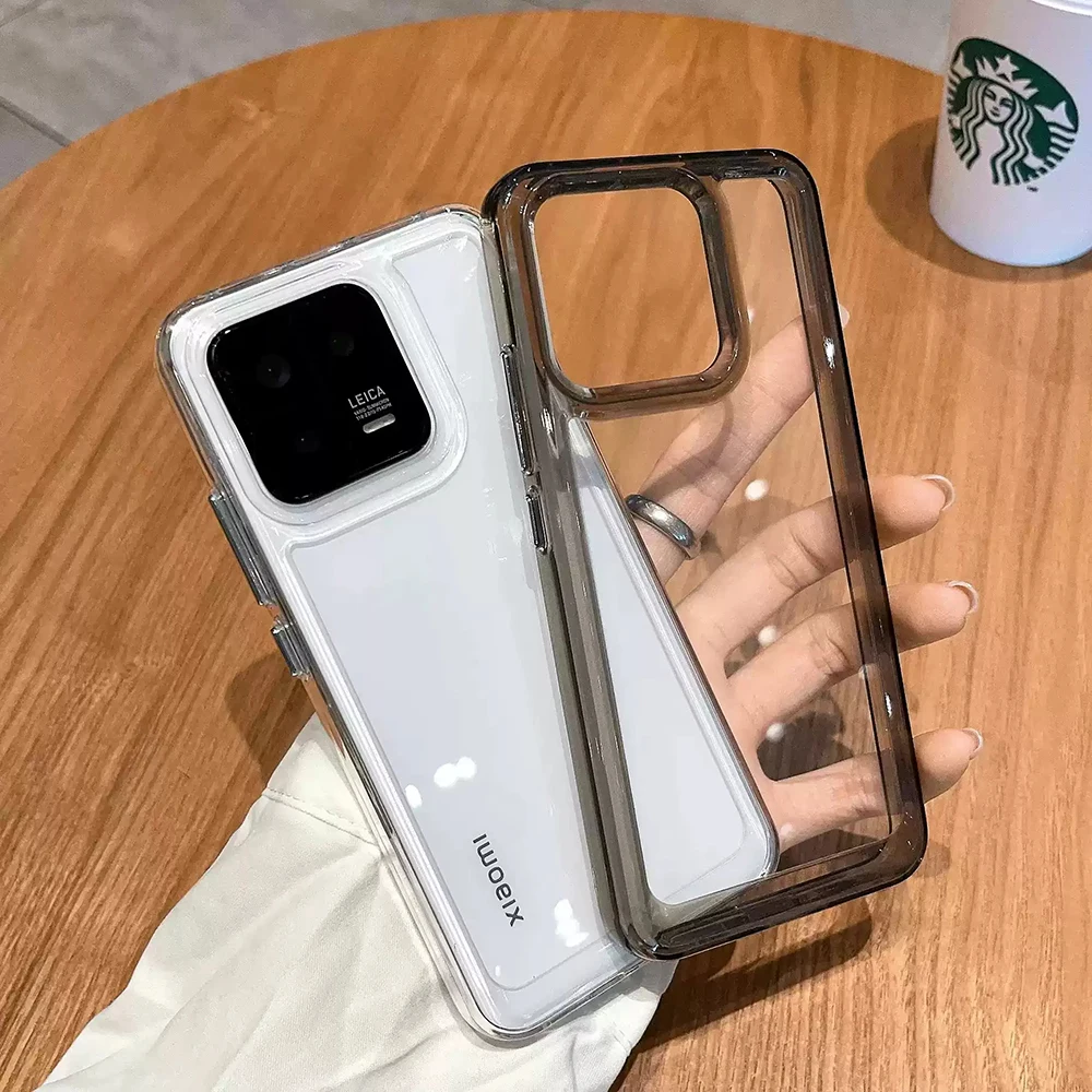 Luxury Hybrid Shockproof Clear Case with Hard Acrylic Back and Soft ...