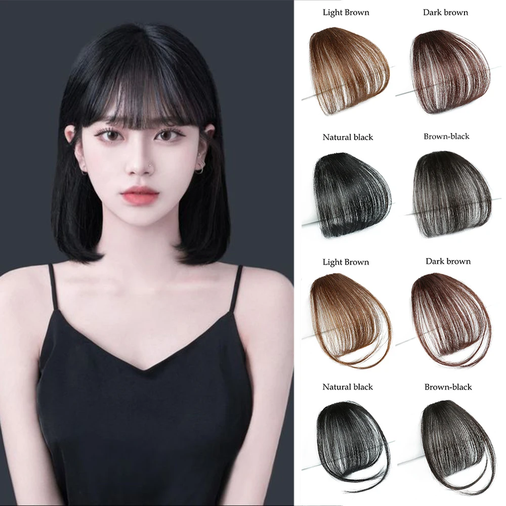 Fake-Air-Bangs-Synthetic-Hair-Fake-Fringe-Natural-False-Hairpiece-Hair ...