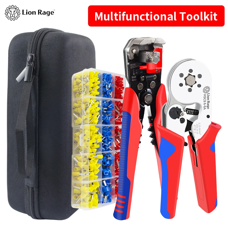 HSC8-6-6-Self-adjusting-ratchet-pliers-4-in-1-clamp-crimping-tool-kit ...