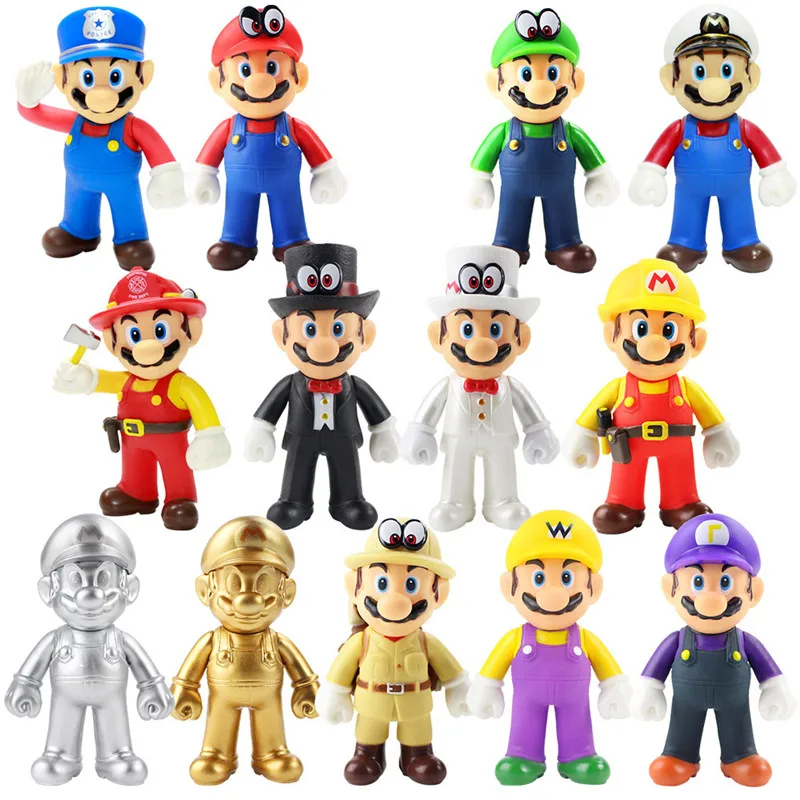 Game-Super-Mario-Bros-Cartoon-Dolls-Model-Anime-Figures-Luigi-Yoshi ...