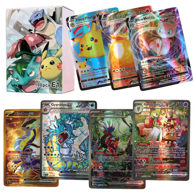 New-Holographic-Pokemon-Cards-Scarlet-Violet-80Vmax-20EX-English-Letter ...