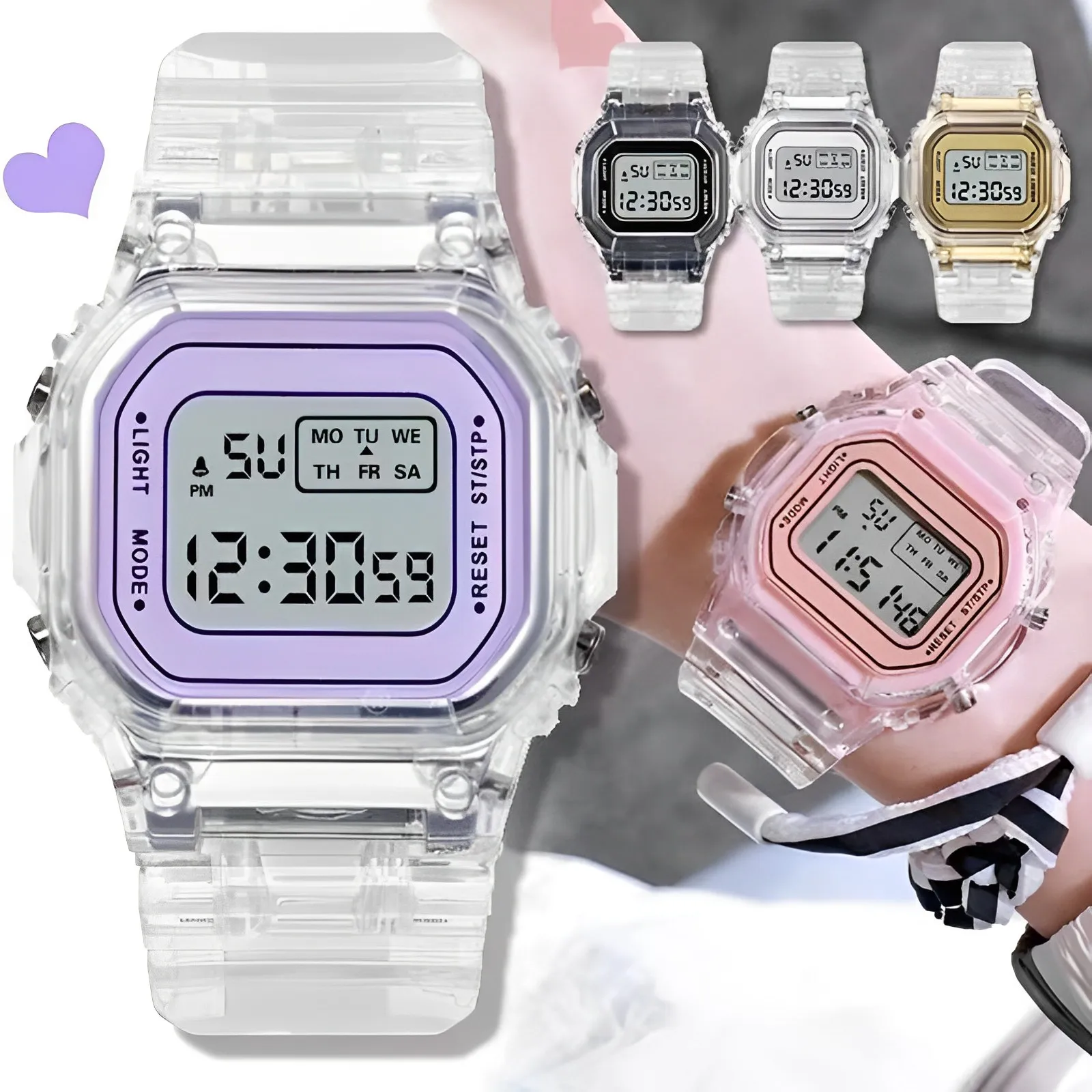 Transparent-Luminous-Sports-Watch-Waterproof-Multifunctional-Electronic ...
