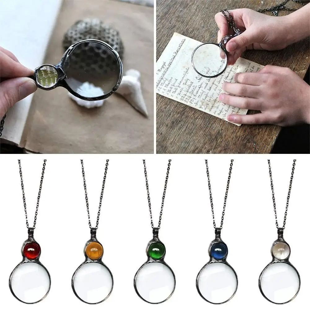 Necklace Magnifier Decorative Monocle Necklace Magnifying Glass Pendant ...