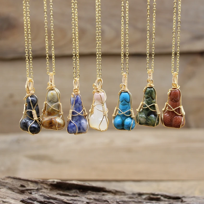 Natural-Stone-Carved-Phallus-Pendants-Chains-Wire-Wrapped-Healing ...