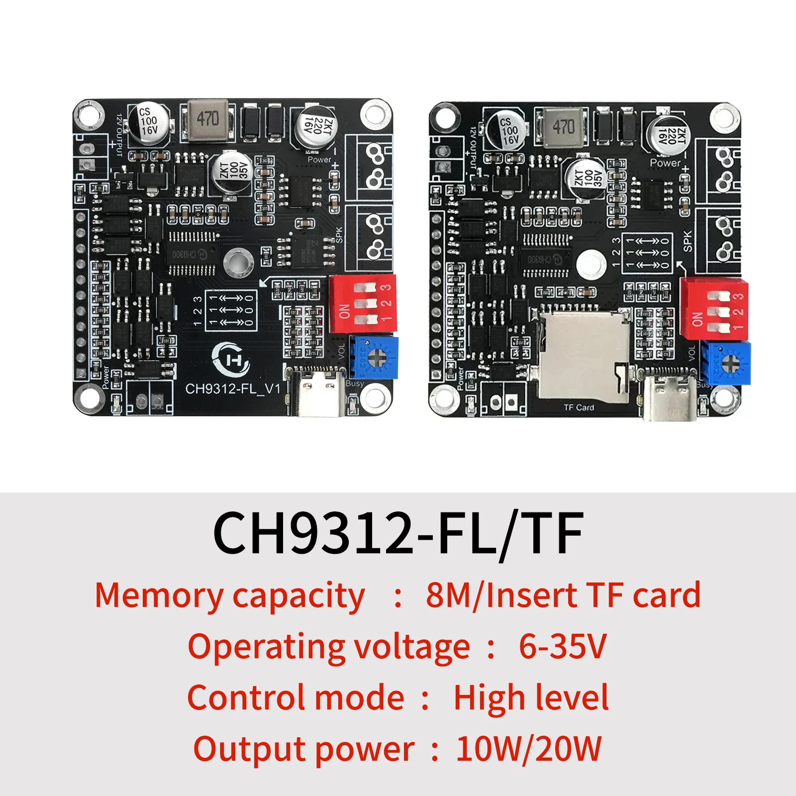 Voice-Playback-Board-CH9312-Programmable-MP3-Player-20W-High-Power ...