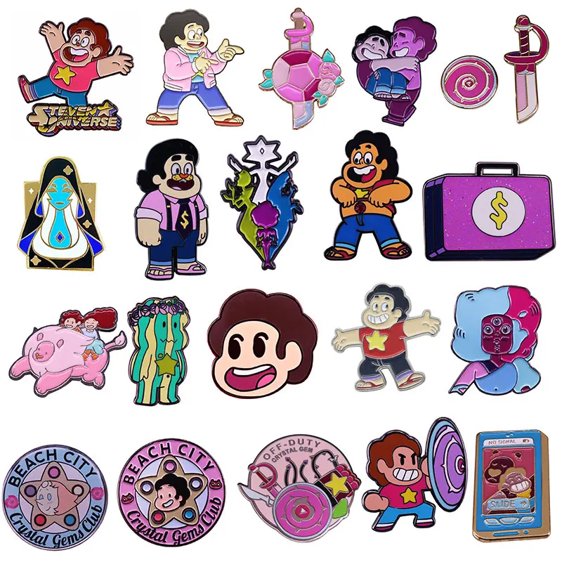 Steven Universe Enamel Pins Anime Boys Brooches Lapel Badges Creative ...
