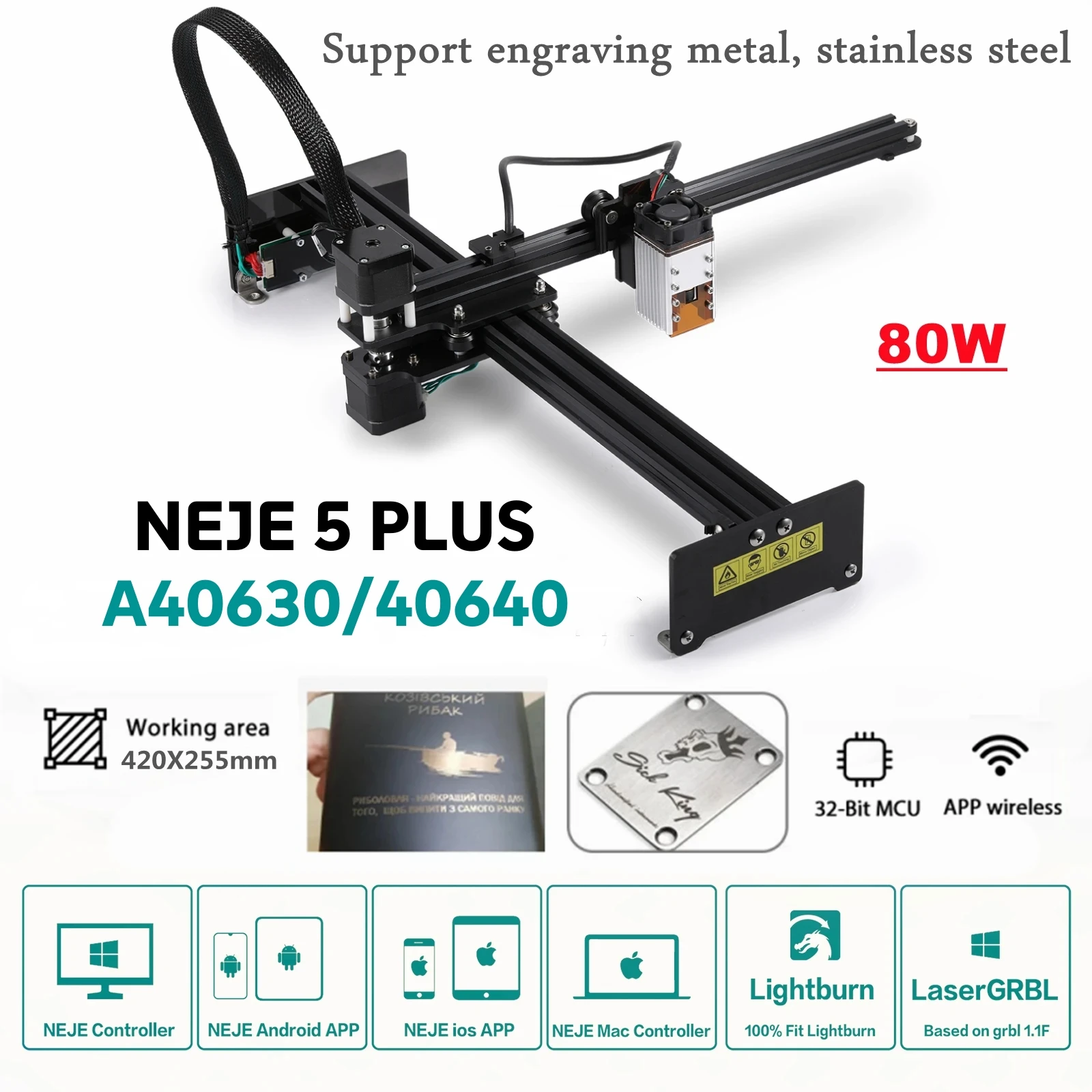 NEJE 5 Plus A40640/A40630 CNC Laser Engraver Wood Cutting Machine ...