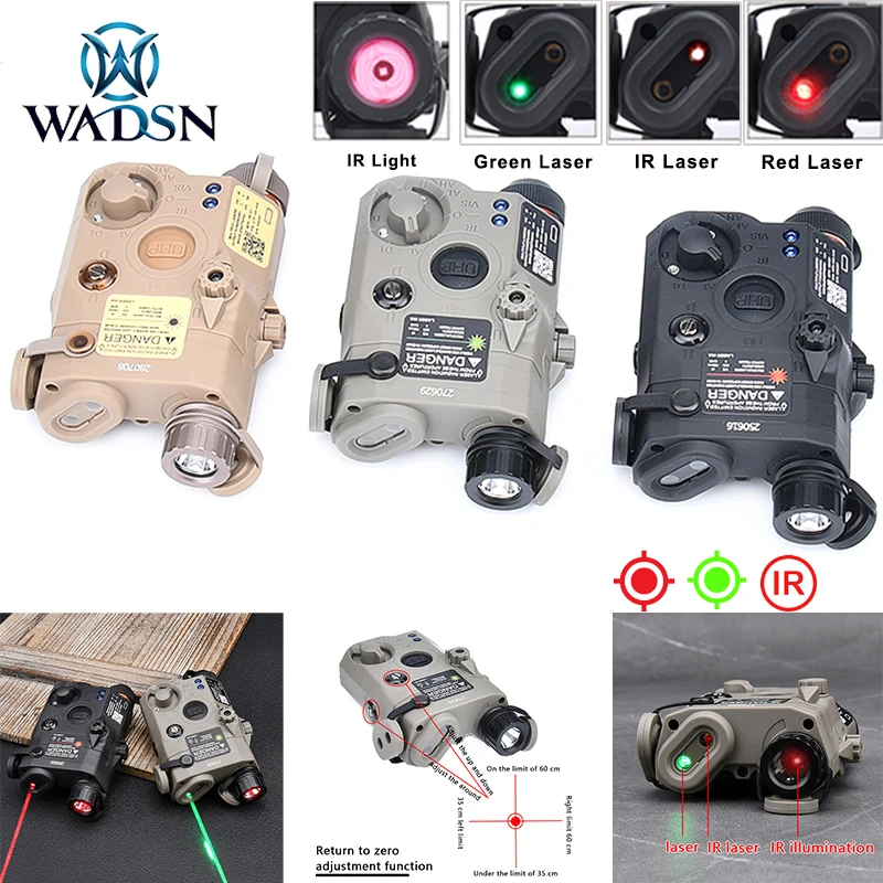 WADSN-Tactical-PEQ-15-Red-Green-Dot-Sight-IR-Led-Light-Strobe-IR-Laser ...