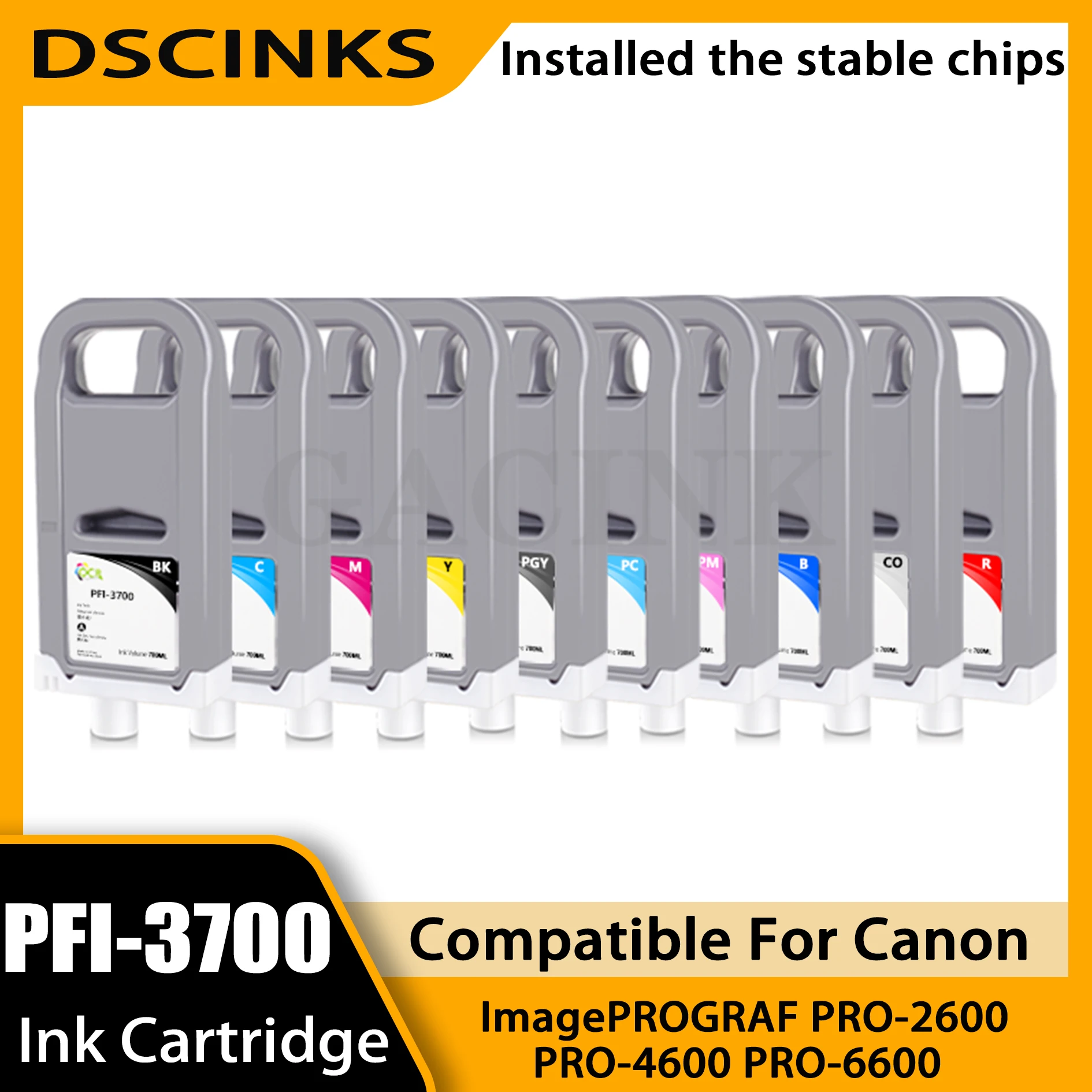 700mL PFI-3700 Pigment Ink Cartridge For Canon 3700 Replacement For ...