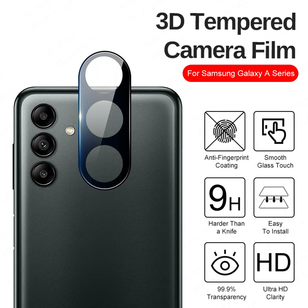 Capa protetora de câmera para Samsung Galaxy A54, tampa traseira de lente de vidro temperado 3D ...