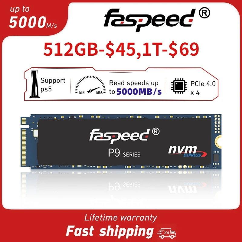 Faspeed Ssd M2 Pcie 4.0 Nvme 512gb 1tb Ssd M.2 Gen4 Drive Solid State ...