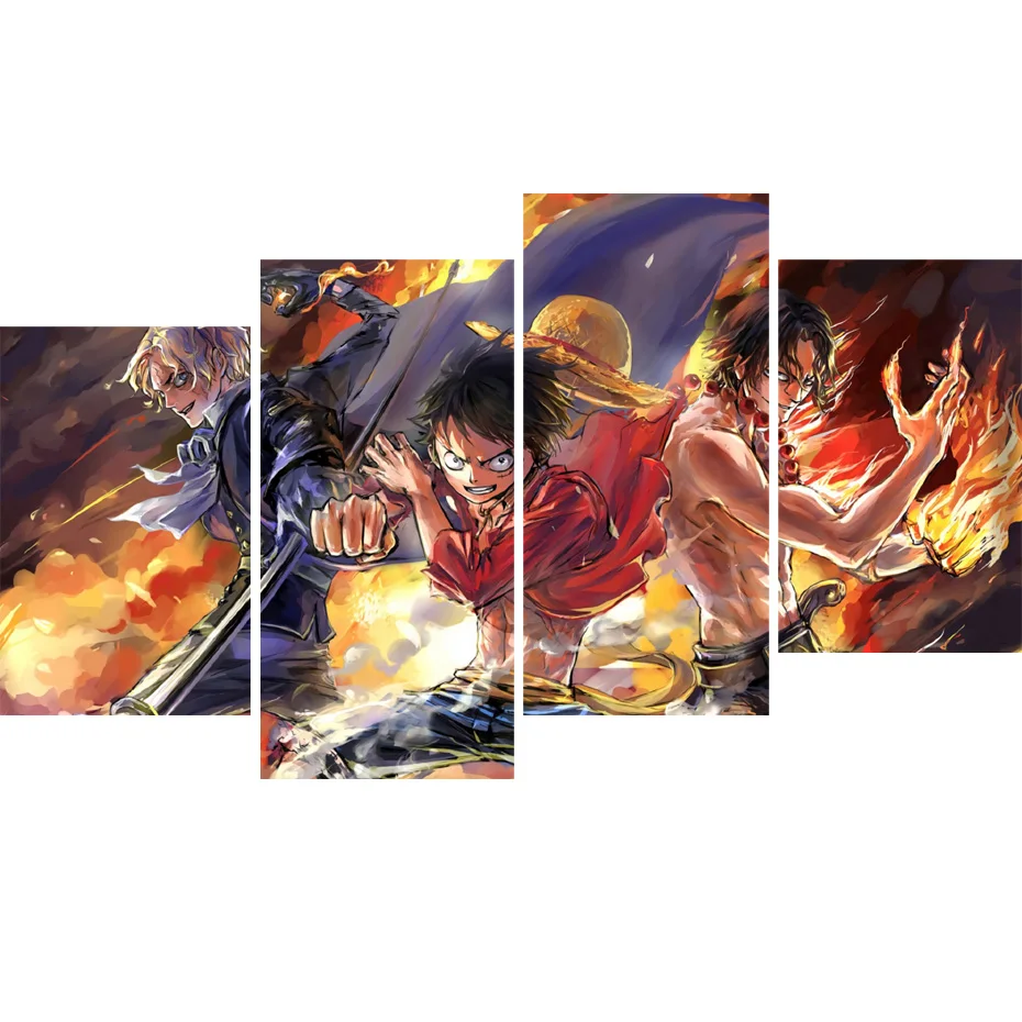 One Piece Poster 4 Pieces Painting Poster Wall Art - Crazy Anime Store
