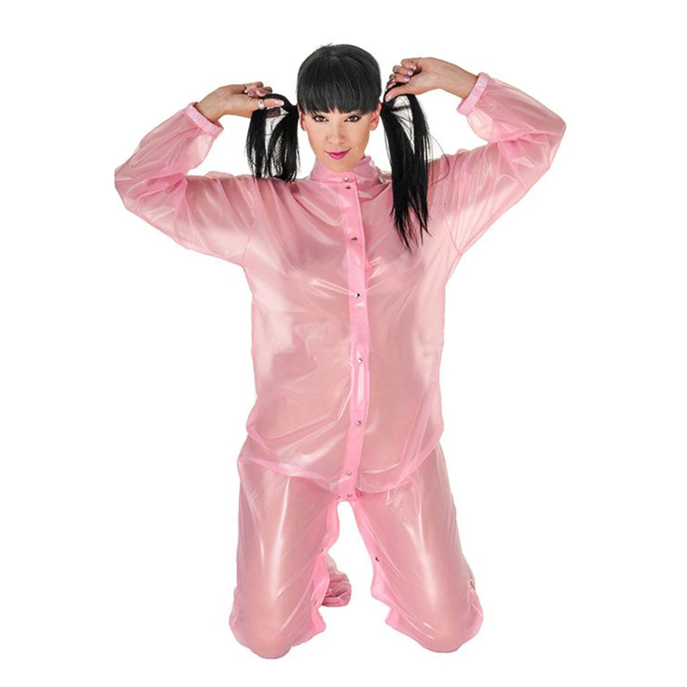 Adult-Baby-Bodysuit-Clear-PVC-Jumpsuit-Long-Causal-One-Piece-Jumpsuit ...