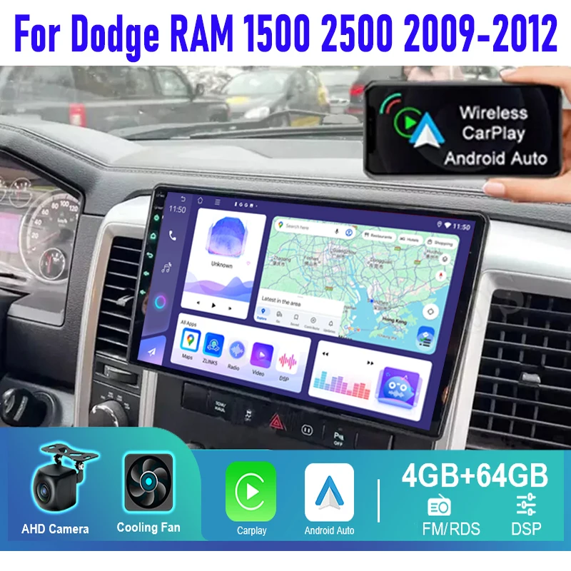 10'' For Dodge RAM 1500 2500 2009-2012 Car Radio Head Unit Wireless ...