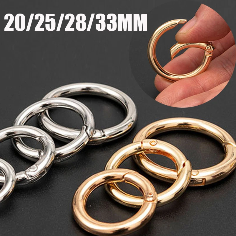10pcs Metal Purse Buckles 20/25/28/33mm Spring O Ring Round Carabiner ...