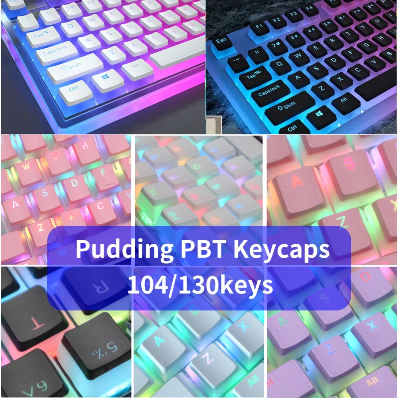 104 chaves pudim keycaps oem perfil duplo tiro pbt backlight keycaps ...