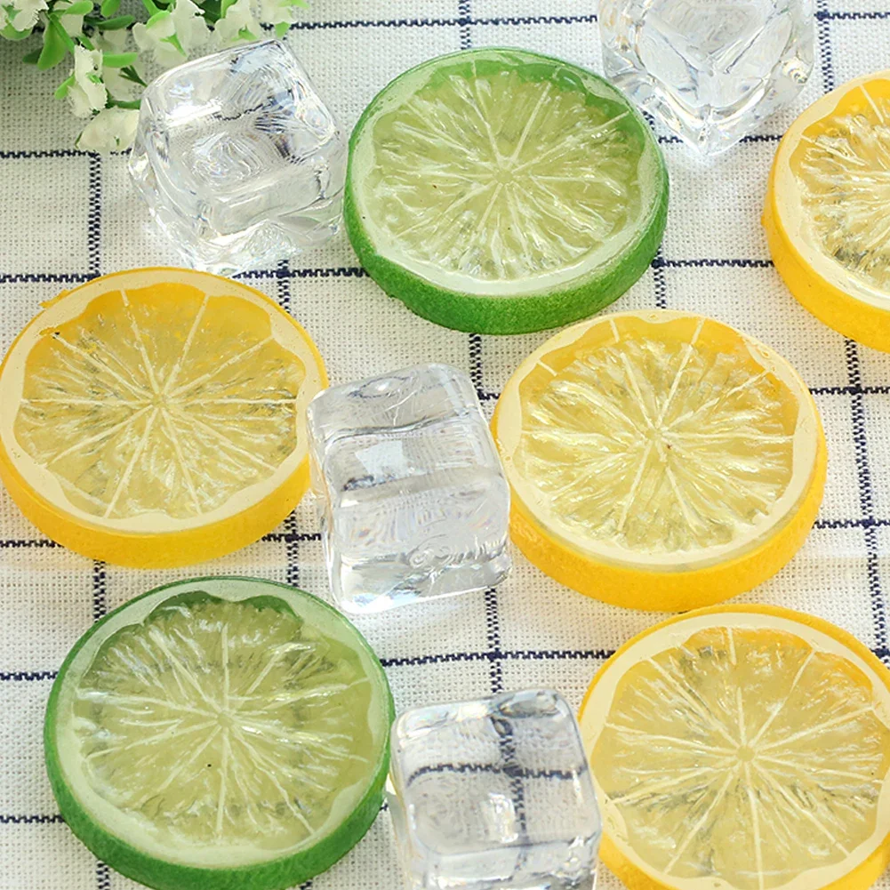 Mini-Photography-Props-Simulation-Lemon-Slices-Artificial-Ice-Cubes-for ...