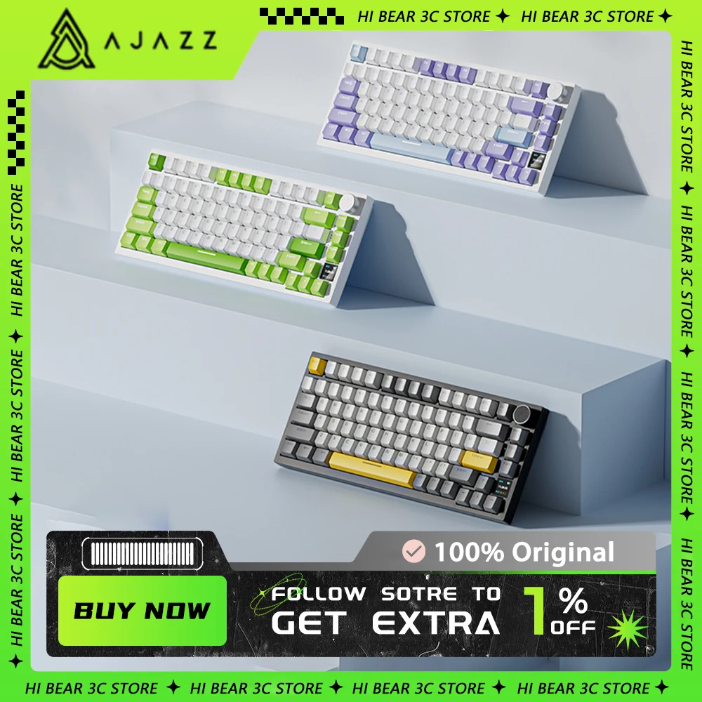 AJAZZ-AK820-Pro-Mechanical-Keyboard-TFT-Screen-Multifunctional-Knob ...