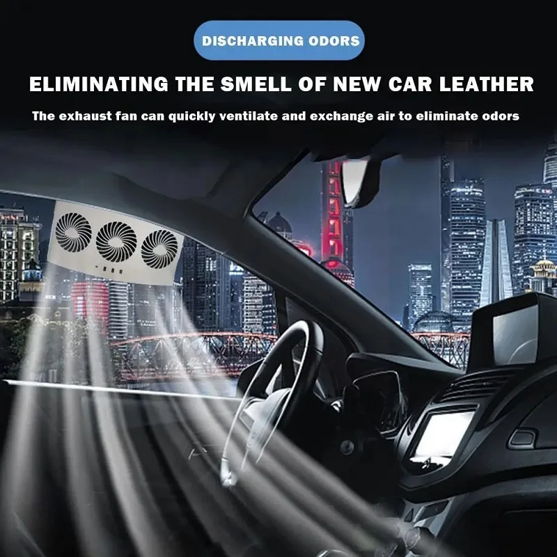 Solar-Powered-Car-Window-Fan-Portable-Air-Vent-Radiator-Circulation ...