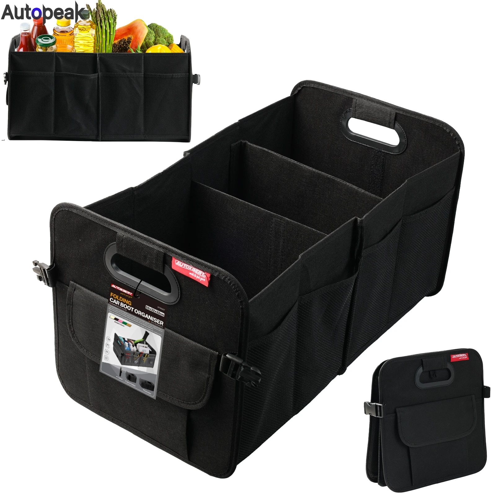 Professional 55L Car Organiser-3 Compartment Foldable Boot Box ...