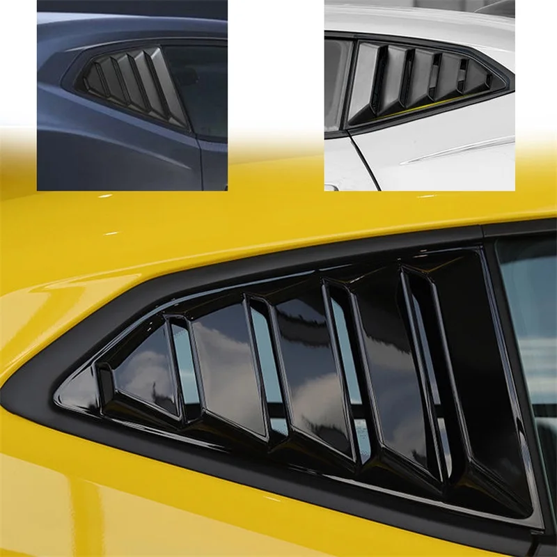 2-pcs-set-Rear-Quarter-Window-Louvers-Sun-Shade-Black-Shiny-Carbon ...