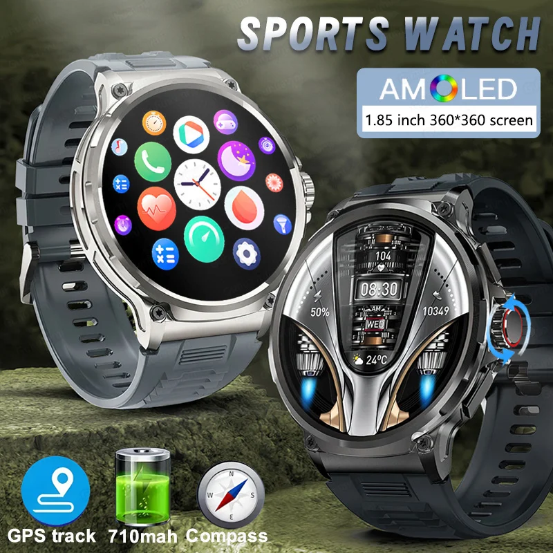 2024 New 1.85'' Ultra HD Bluetooth Call Smart Watch Men's 710 mAh Large Battery Sports GPS ...
