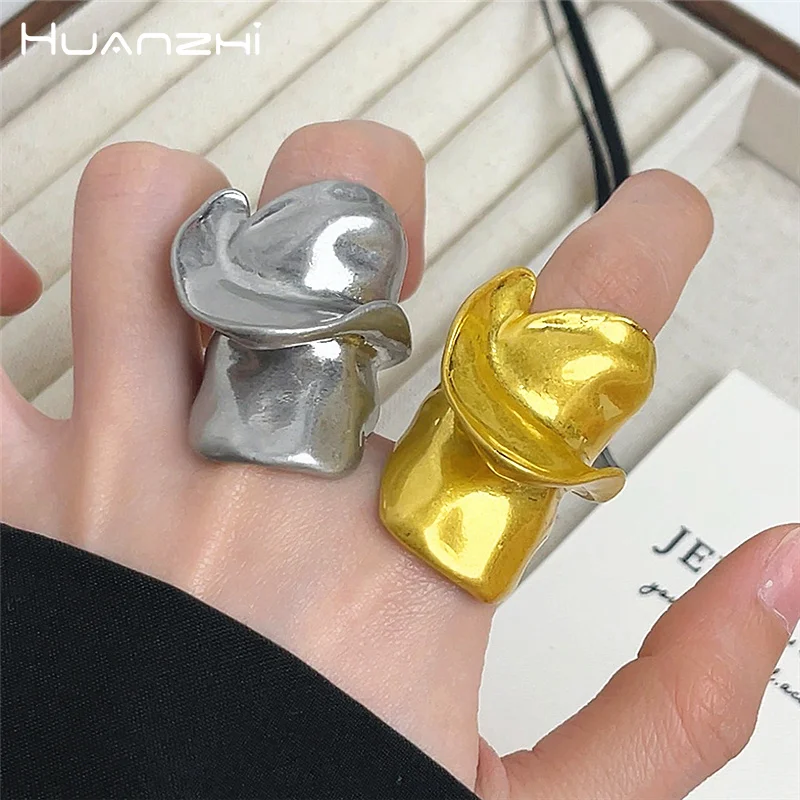 HUANZHI-Anillos-gruesos-de-Metal-para-mujer-joyer-a-de-estilo-Punk-tama ...