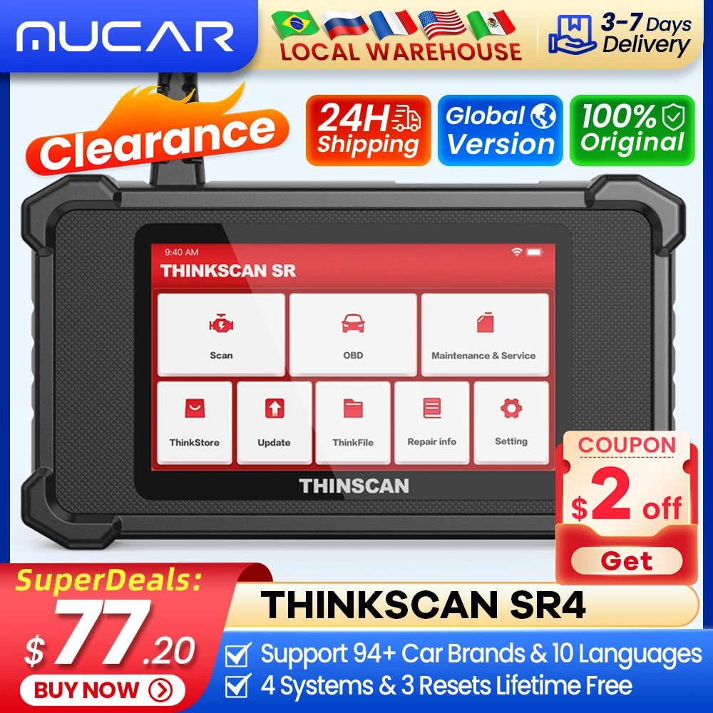 THINKCAR Thinkscan SR4 Obd2 Scanner Car Diagnostic Tools Automotivo OBD ...