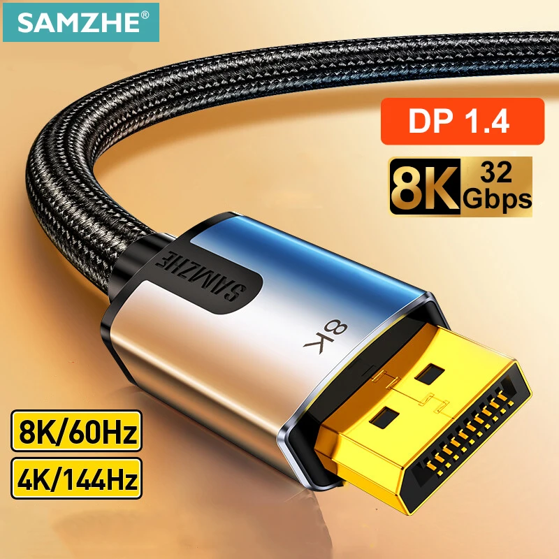 SAMZHE-DisplayPort-1-4-Cable-8K-4K-60Hz-HDR-165Hz-Display-Port-Adapter ...