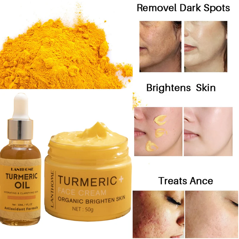 Turmeric Skin Care 2pcs sets Natural Organic Moisturizing Whitening ...