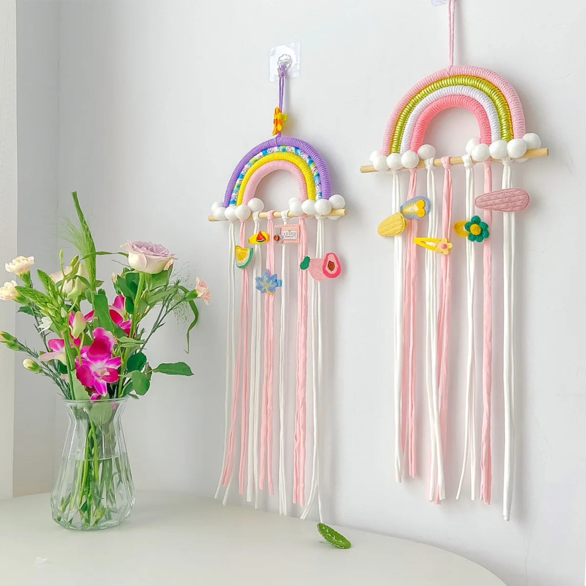 Rainbow Holder For Baby Girls Hair Bows Clip Storage Rack Hanging Wall ...