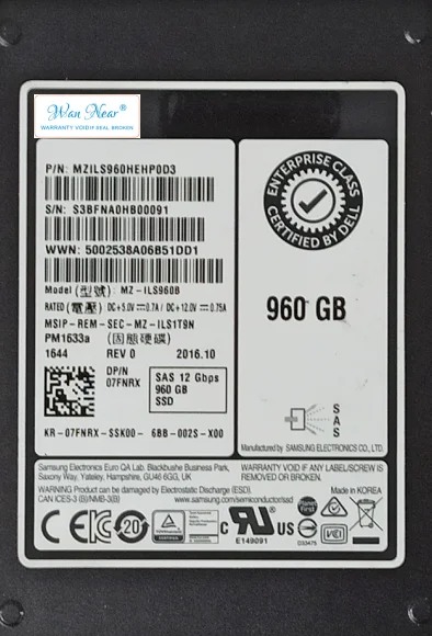 For PM1633A MZILS3T8HMLH-00007 3.84T SAS 12G