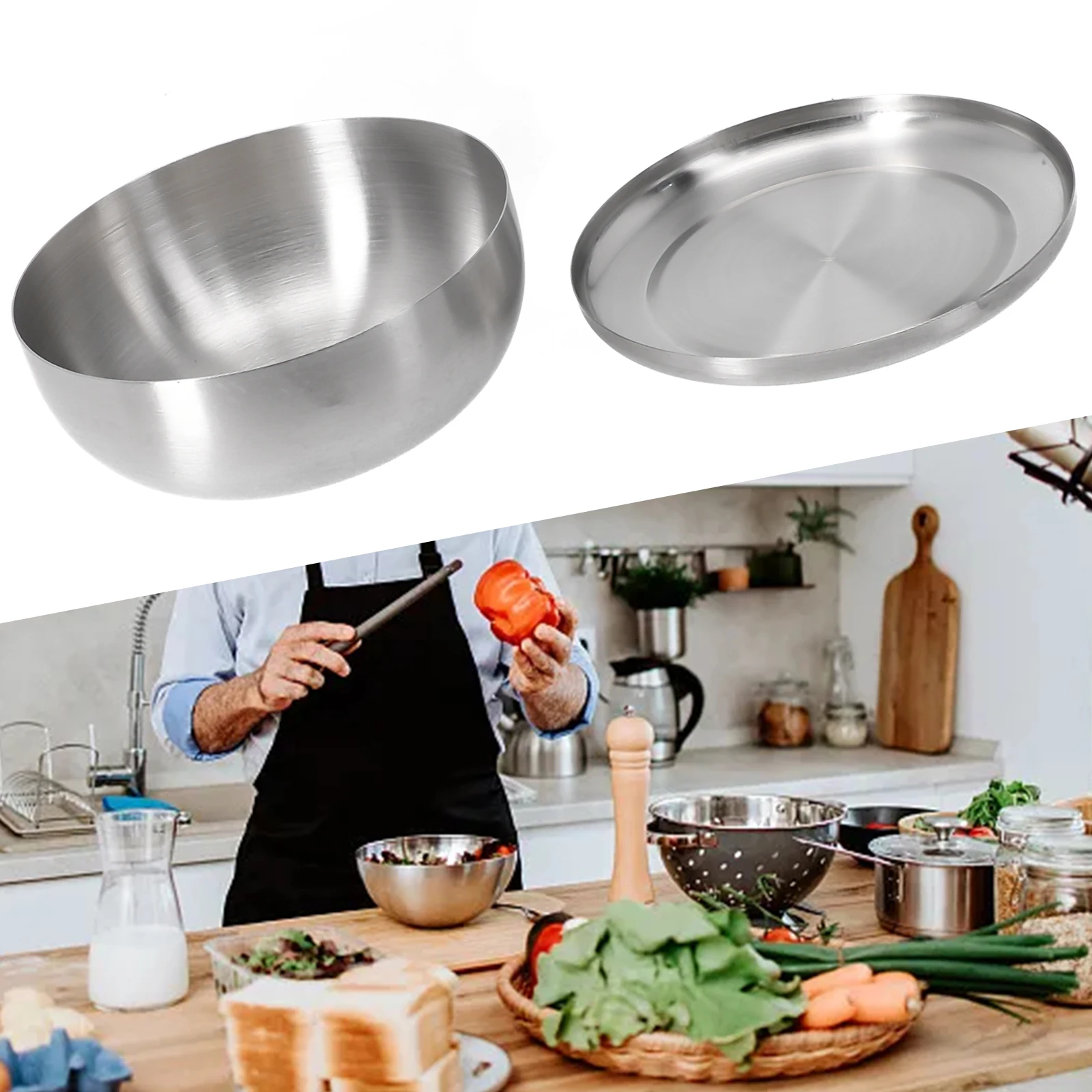 Korean-Stainless-Steel-Rice-Bowls-With-Cover-Metal-Rices-Cereal-Serving ...