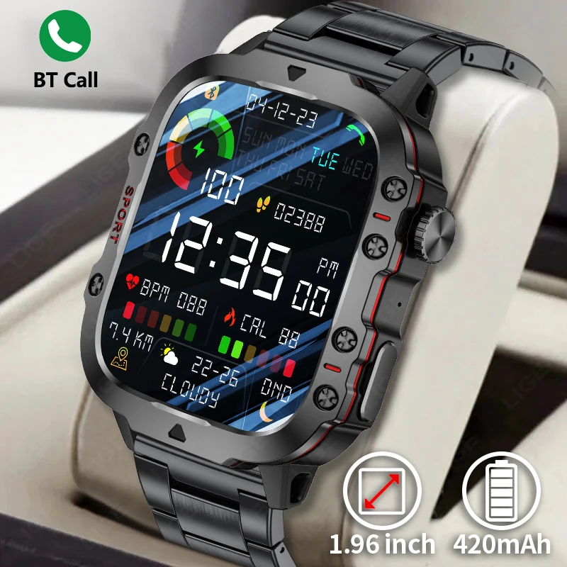 2024 Outdoor Military 3ATM Waterproof Smart Watch Men 420mAh Battery ...
