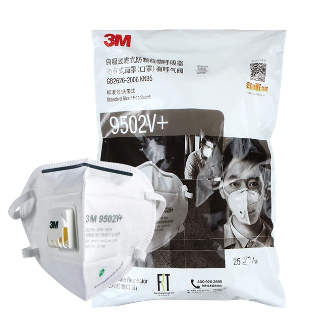 25Db/Tétel 3M 9501V+/9502V+ Ffp2 Újrahasznosítható Jóváhagyott Maszk ...