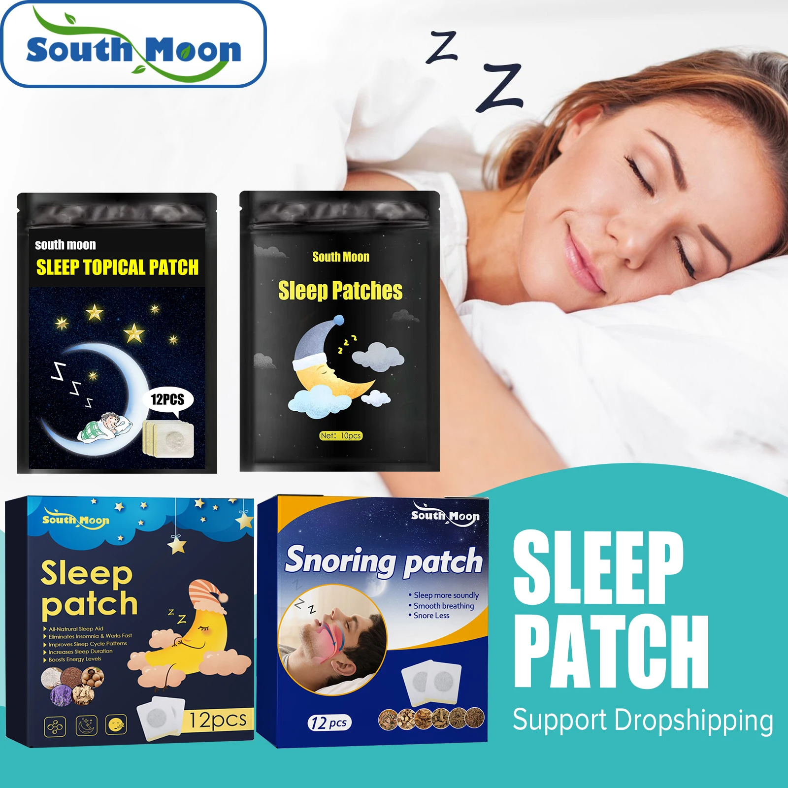 South-Moon-Sleepy-Aid-Patch-Natural-Relieve-Nighttime-Dreaminess-Stress ...
