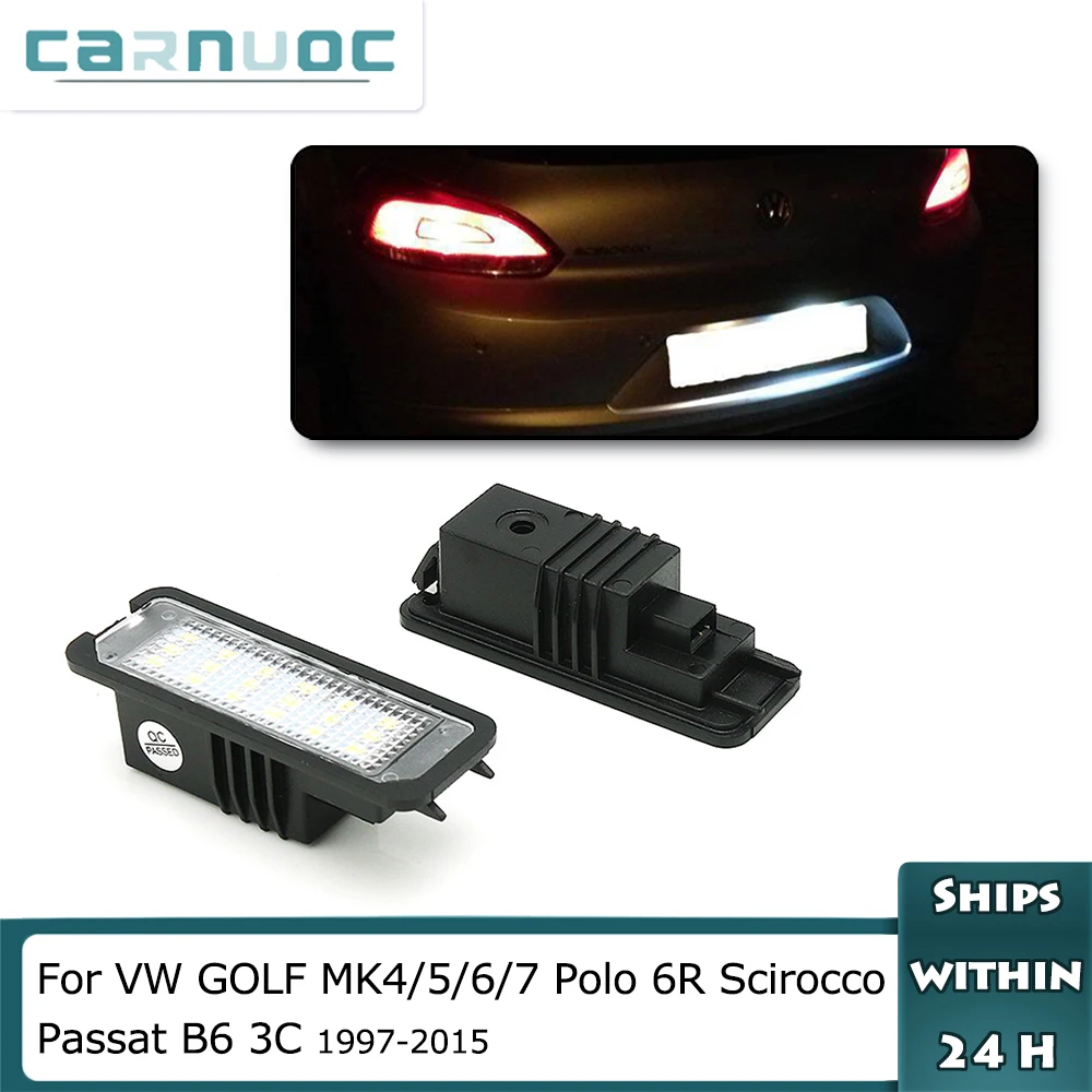 12V 3W LED Number License Plate Light Lamp Canbus No Error For VW Golf ...