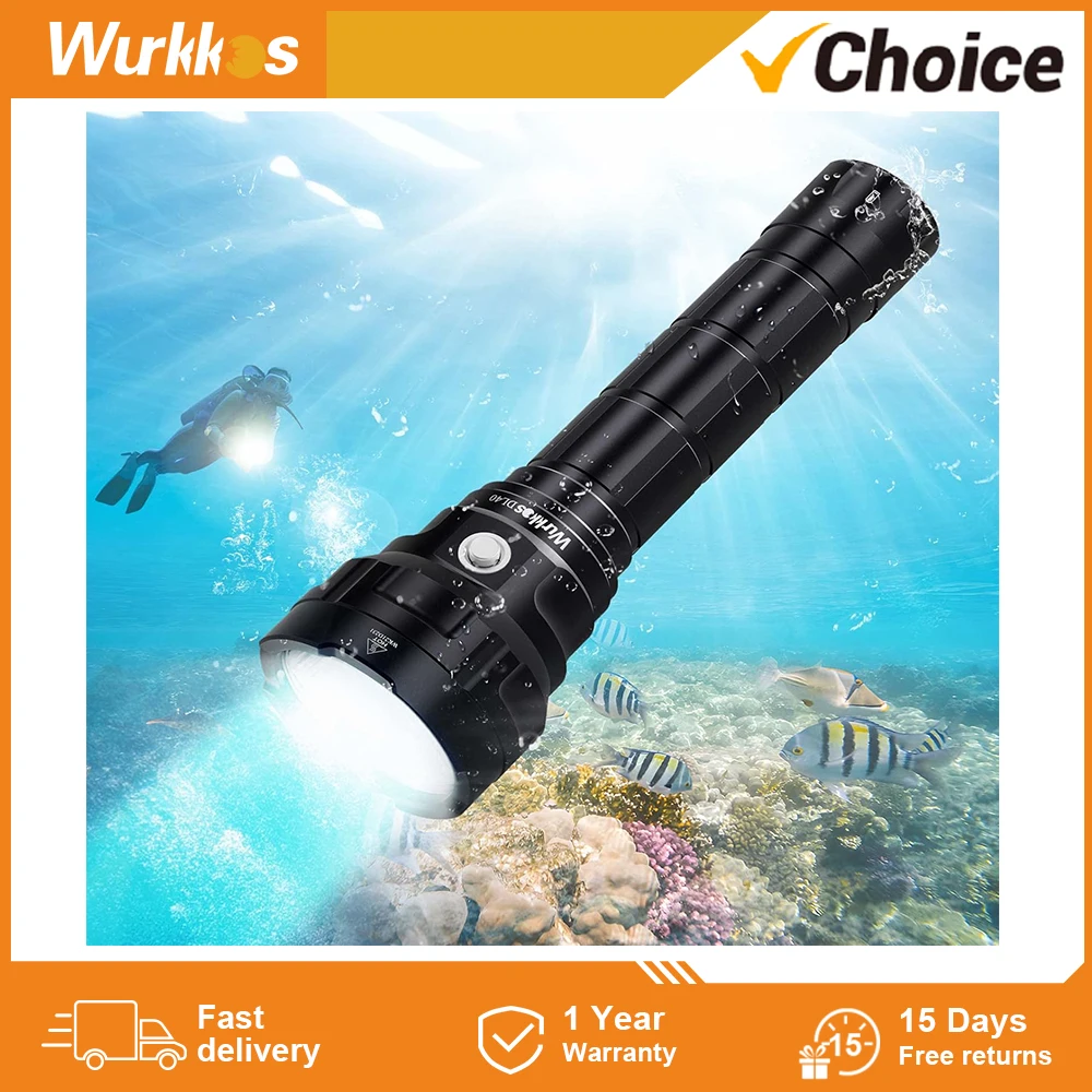 Wurkkos-DL40-Diving-Flashlight-Bright-5000lm-Dive-light-with-4-LH351D ...