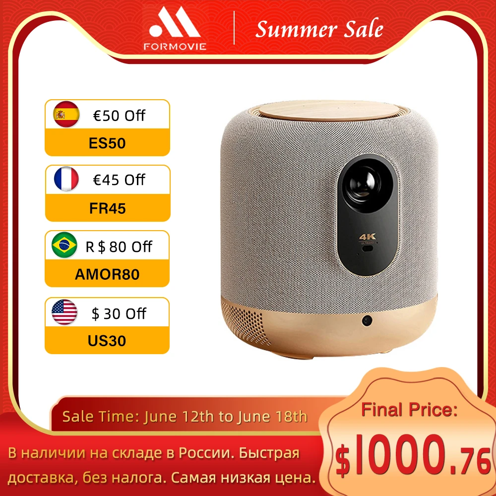 Formovie v10 4k projetor 2500ansi lumen laser fonte de luz memc hdr10 4 + 64g 120hz 12ms atraso ...