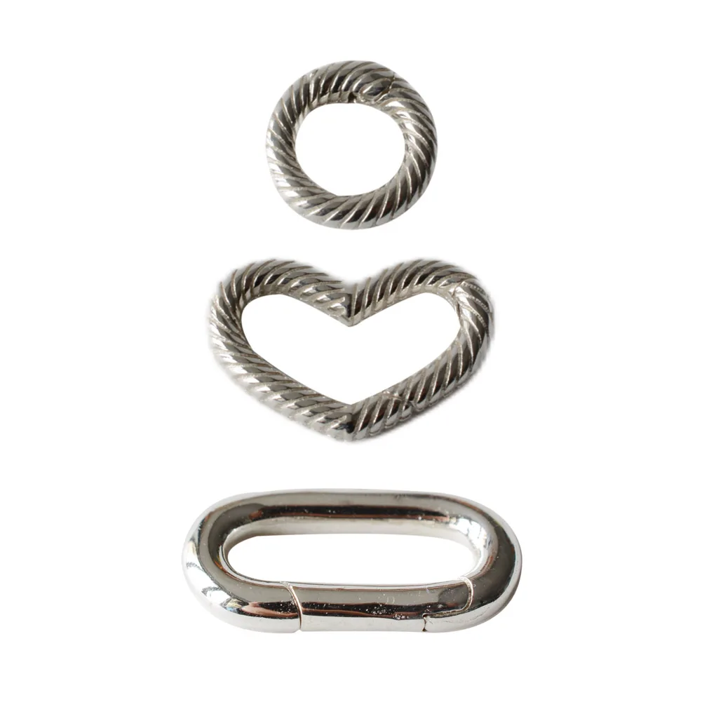 Solid 925 Sterling Silver Spring Rings, Spring Snap Clip Hooks silver ...