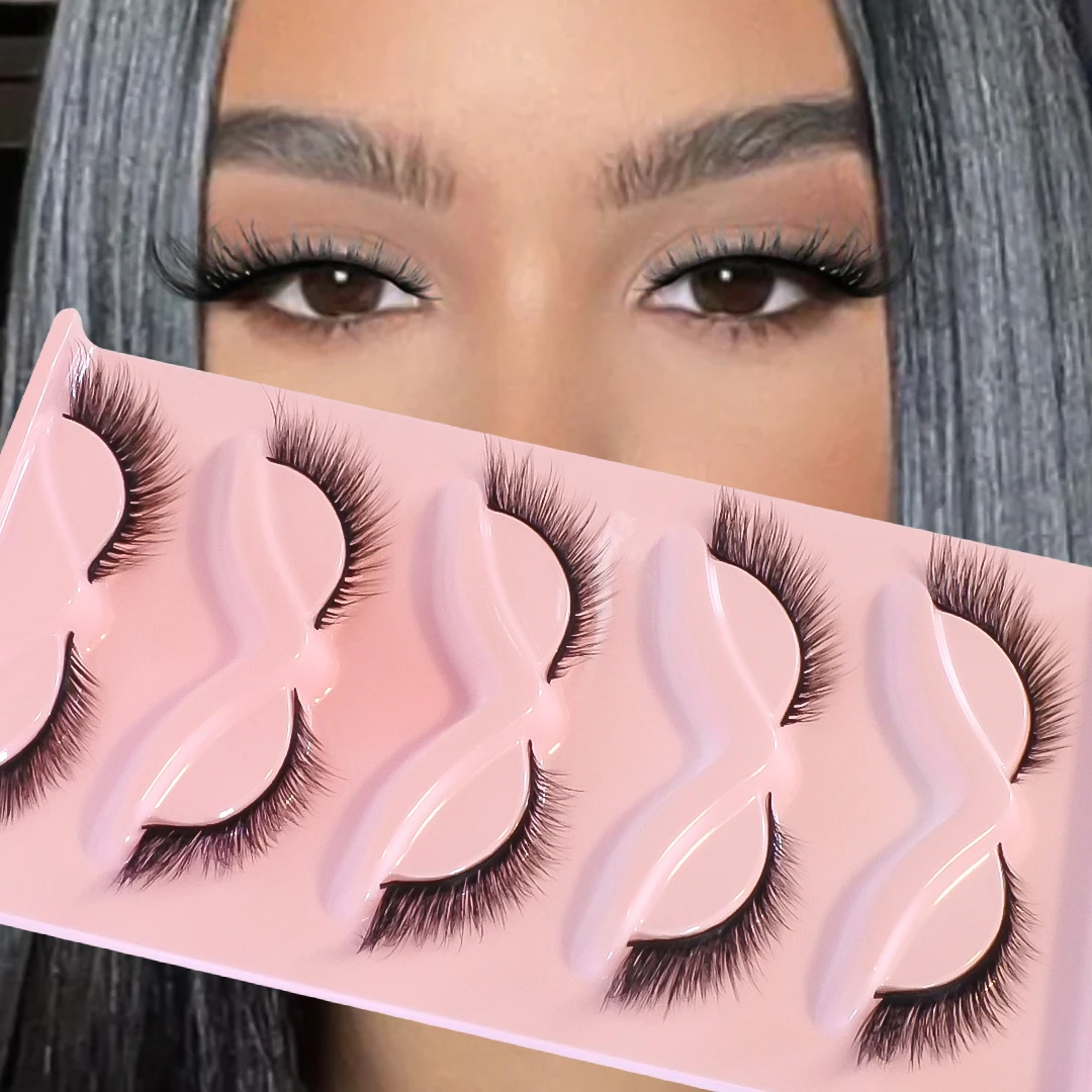 Makeup-5-Pairs-Pack-Wispy-Fox-Eyelashes-Faux-Mink-Winged-Cat-Eye-Lashes ...