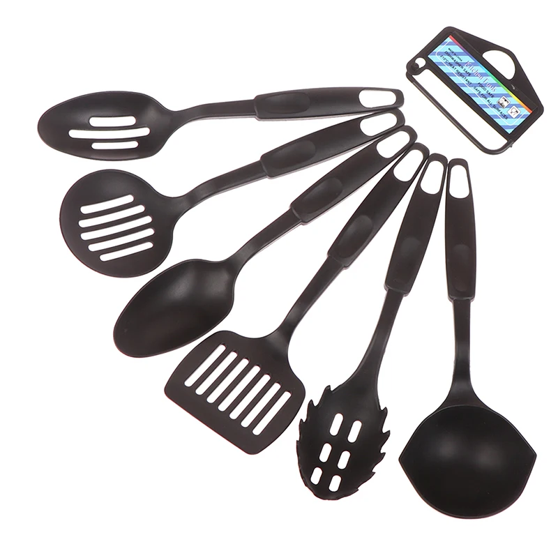 6Pcs-Nylon-Kitchenware-Kitchen-Gadgets-Non-Stick-Black-Cook-Utensils ...
