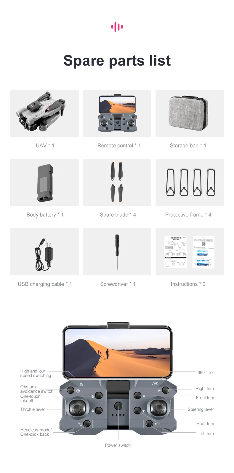 K9-Gris-4K2B - Drone K9 Pro 4K HD professionnel, Double caméra, Grand ...