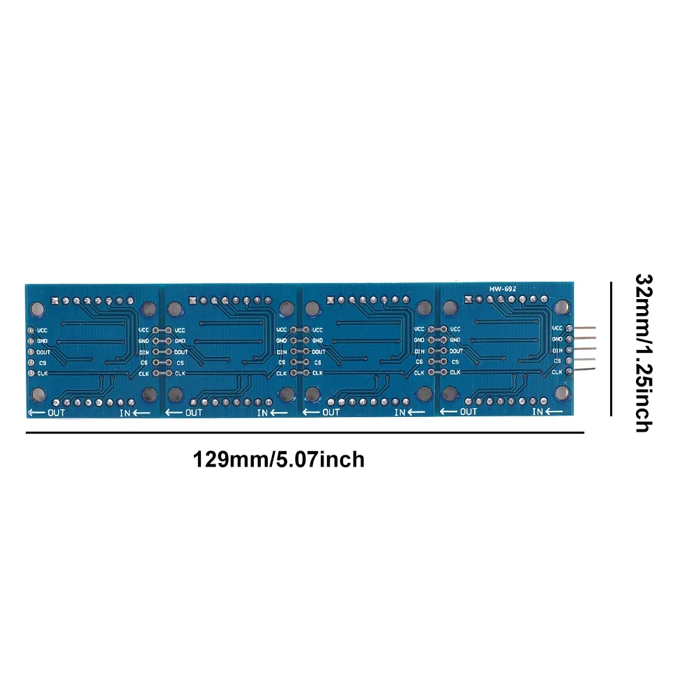 4 IN 1 Display Dot Matrix Module with 5Pin Wire MAX7219 Single-Chip ...