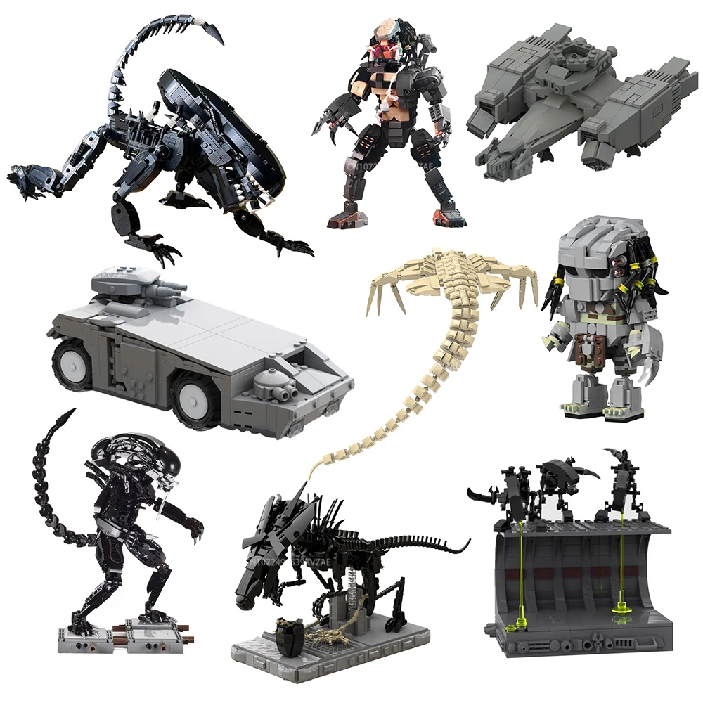 MOC-Aliened-Monster-Building-Block-Action-Figure-Xenomorphs-Mecha ...